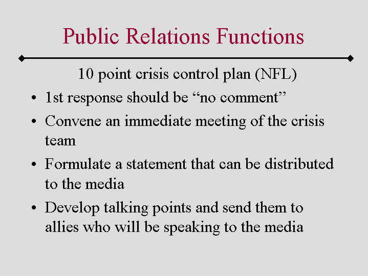 Public Relations Functions